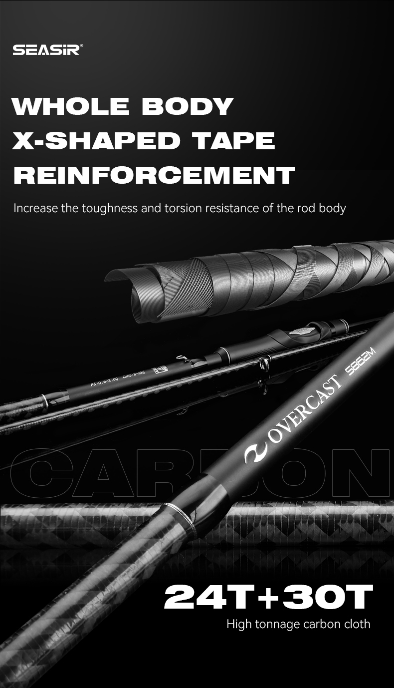 Seasir Overcast M/MH Spining&Casting Fishing Rod Carbon Fiber Ceramic ...