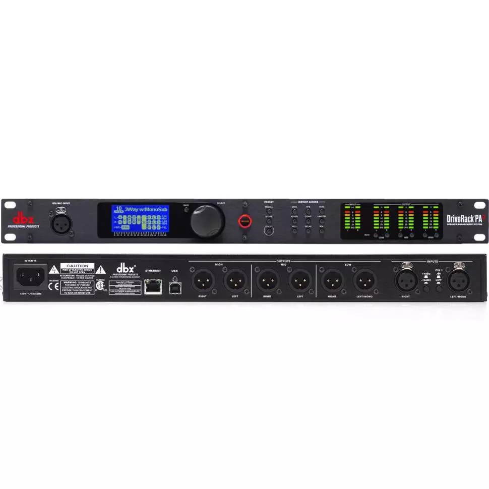 DBX DriveRack PA2 Dual Input, Six Output Complete Speaker Management Processor with LCD Display ...