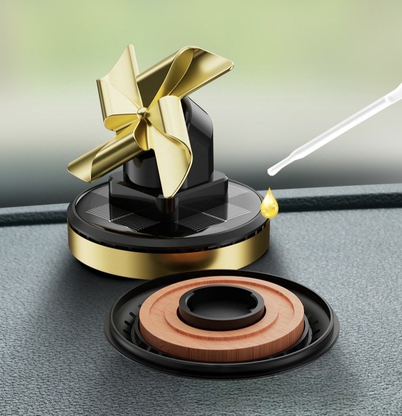 Car Aromatherapy Solar High-End Rotatable Car Decorations Windmill ...