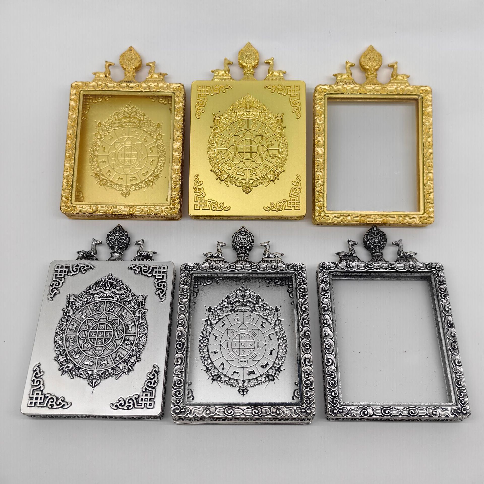 Gawu box photo waterproof necklace golden auspicious cloud border ...