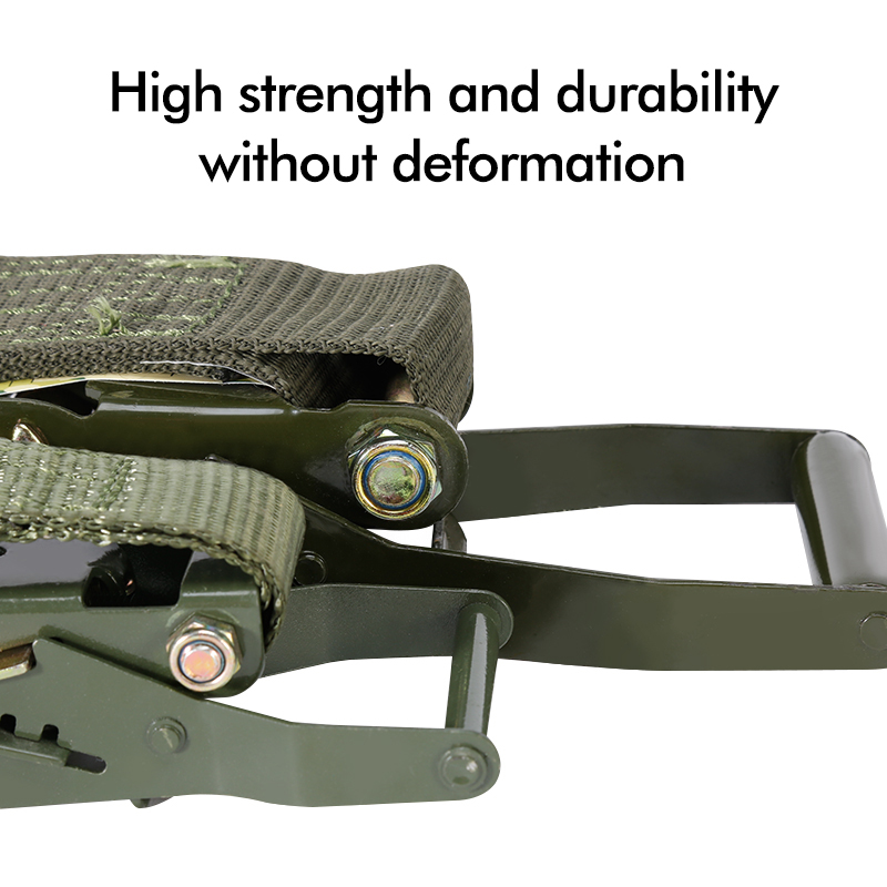 Heavy Duty Polyester Buckle Ratchet Tie Down Strap Cargo Belt Self ...