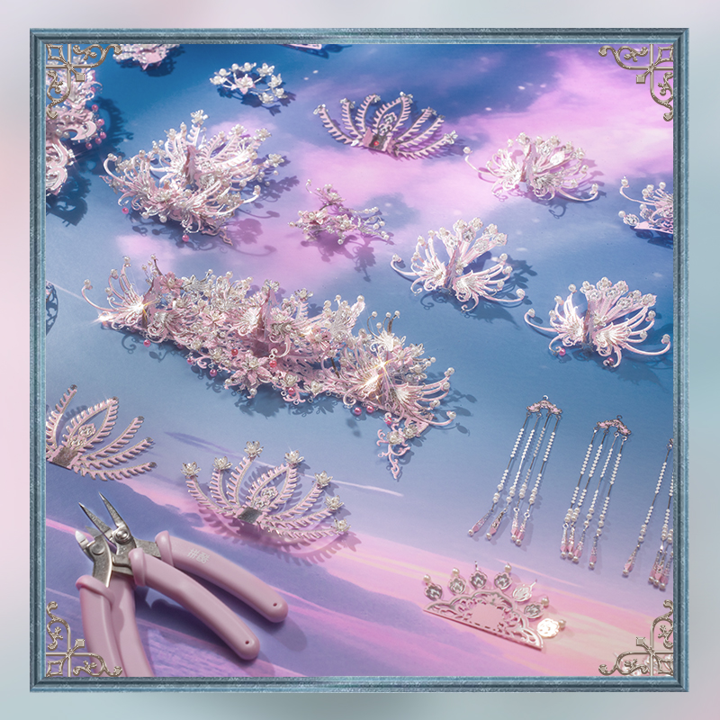 Piececool Pearl-Pink Phoenix Coronet 3D Metal Model Kits DIY Assembly ...