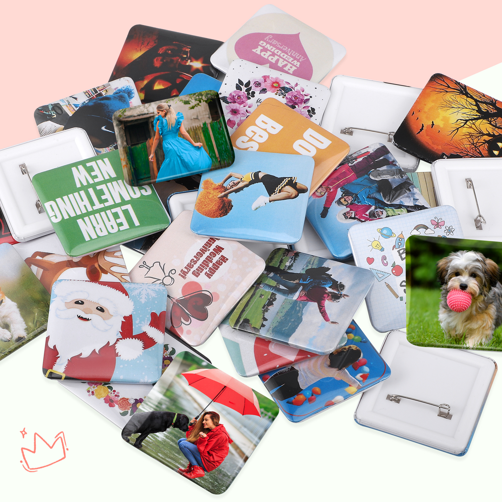 【Local delivery】100 sets of 50mm×50mm badge machine accessories ...