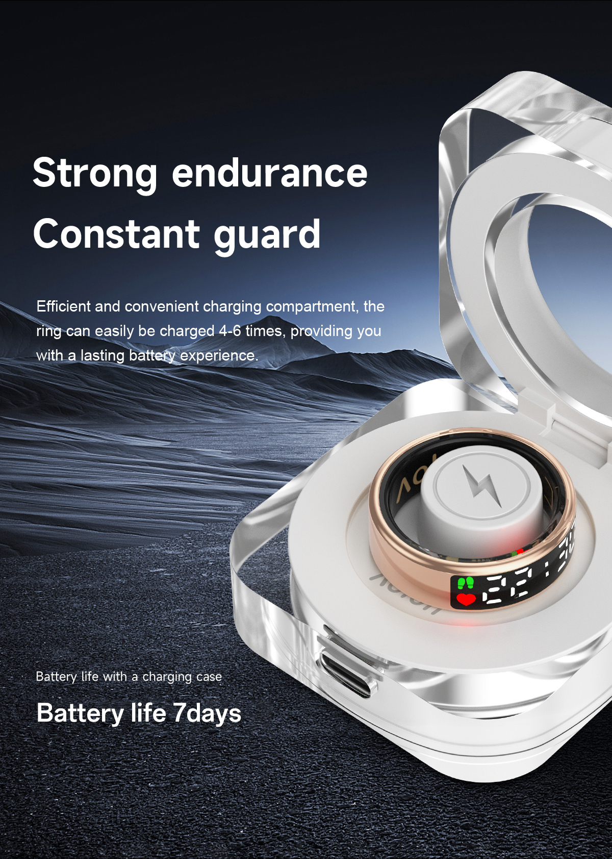 Aolon Ring Gen4 New Smart Ring LCD Screen Display Gesture Control IP68 ...