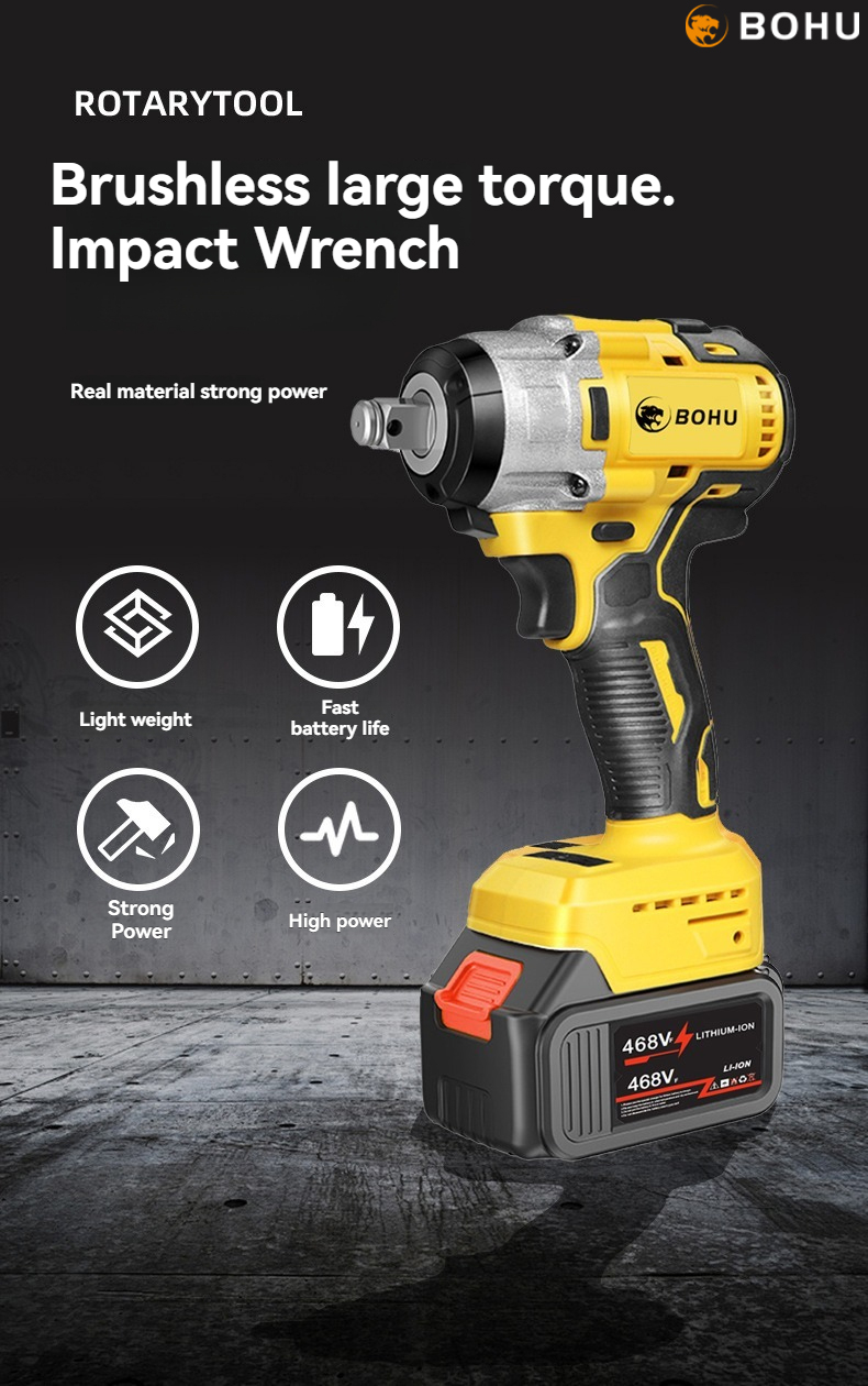 BOHU Impact Wrench Cordless Sepana Impak Tanpa Wayar 350N.m Cordless ...