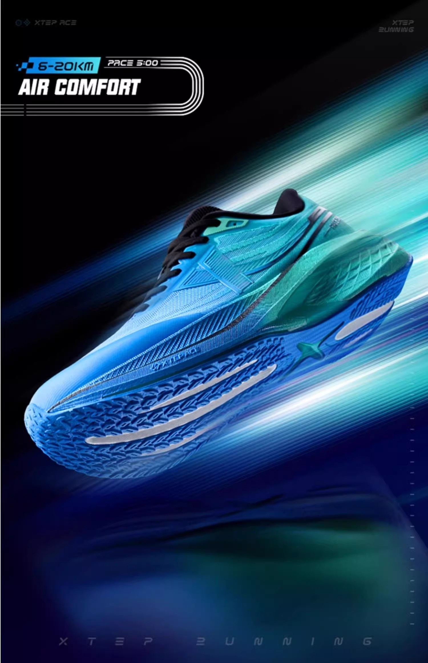 【XTEP】Five Speed 3.0丨Kasut lari Pace 5 Speed training running shoes 270 ...
