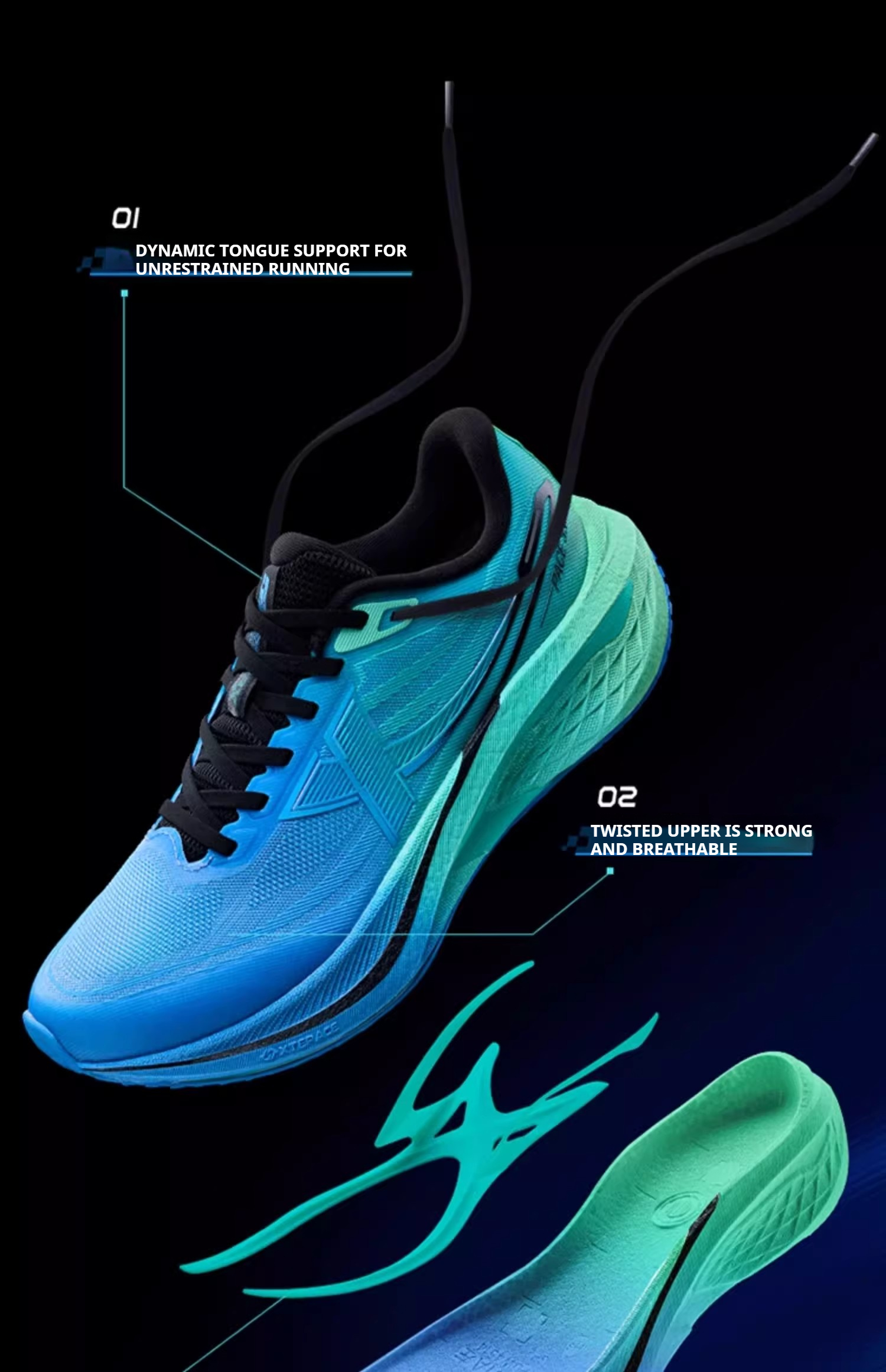 【XTEP】Five Speed 3.0丨Kasut lari Pace 5 Speed training running shoes 270 ...