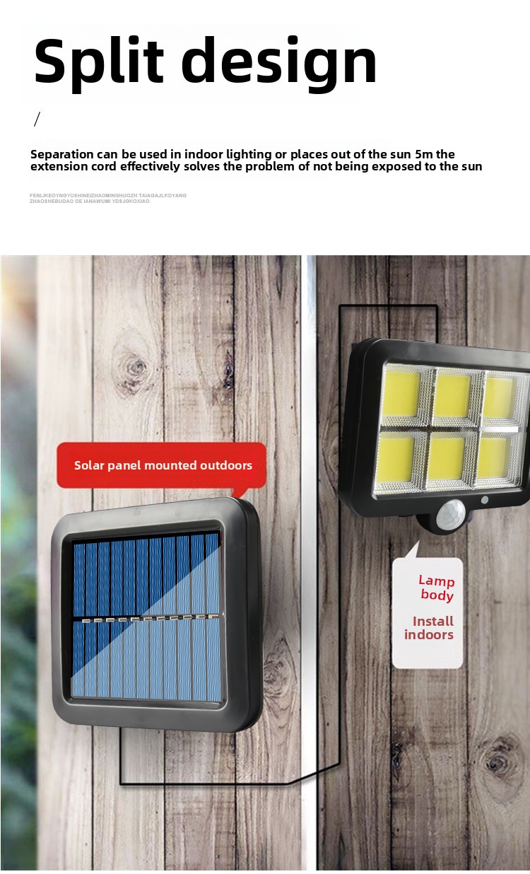 New solar split lamp with human body sensor, waterproof LED wall lamp ...
