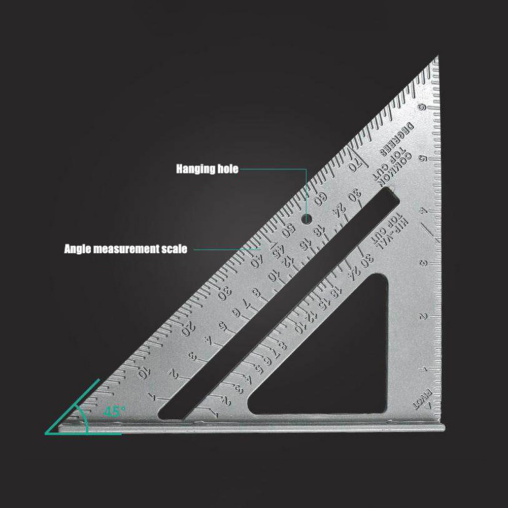Triangle Rule 90-Degree Aluminum Alloy Carpenter Square Ruler for ...