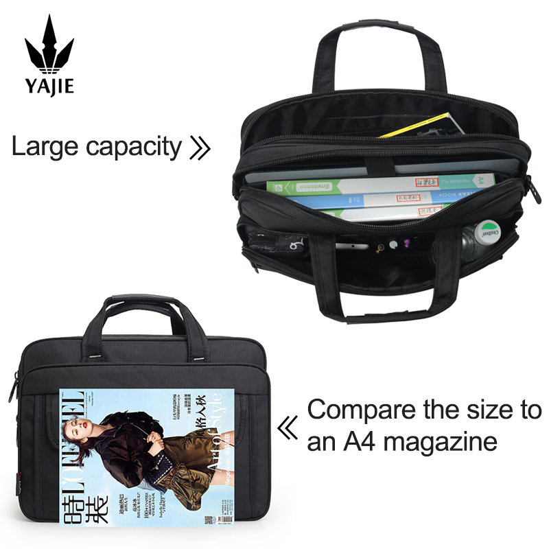 Business men's briefcase canvas waterproof large capacity 15.6 inch ...