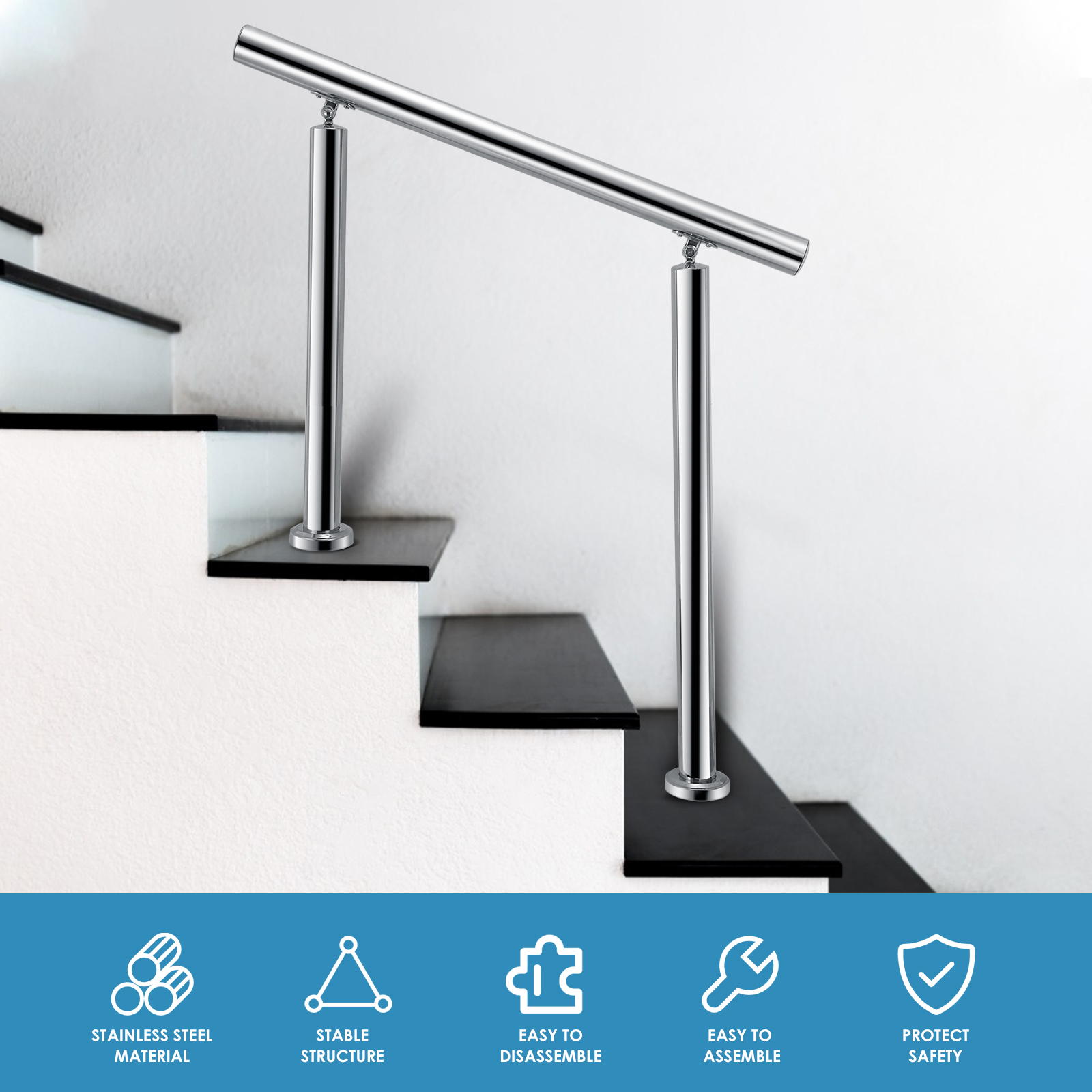 【Local delivery】304 Stainless Steel Handrail for Deck Stairs Indoor ...