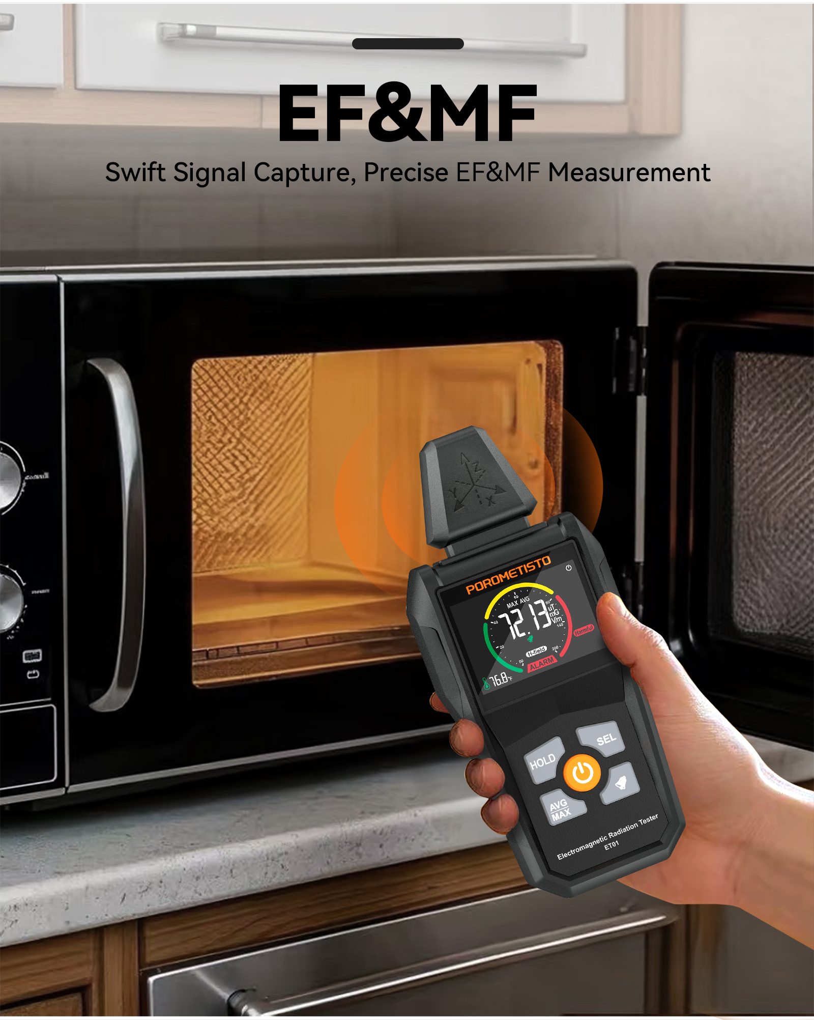 3 IN1 Electromagnetic Radiation Tester Electromagnetic Field Radiation ...