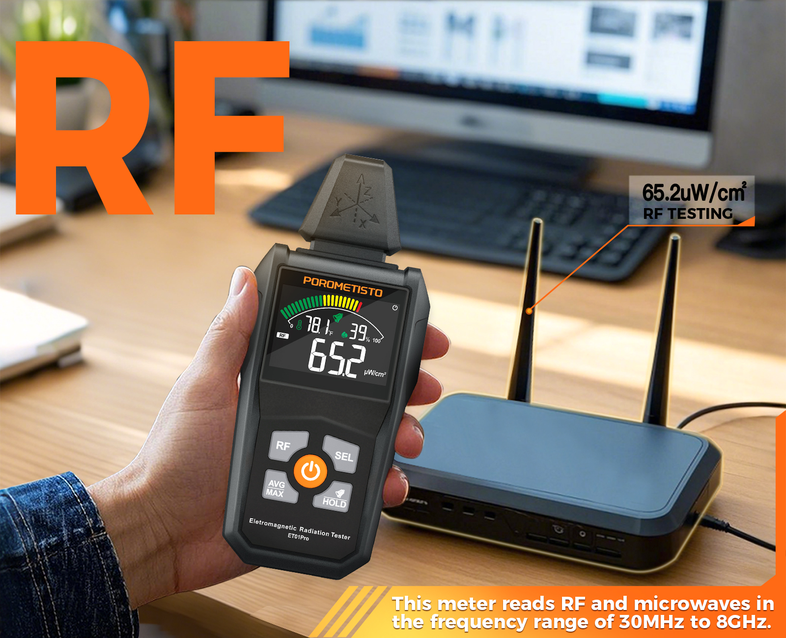 ET01Pro EMF Meter Magnetic Field Detector 5 In1 Electromagnetic ...