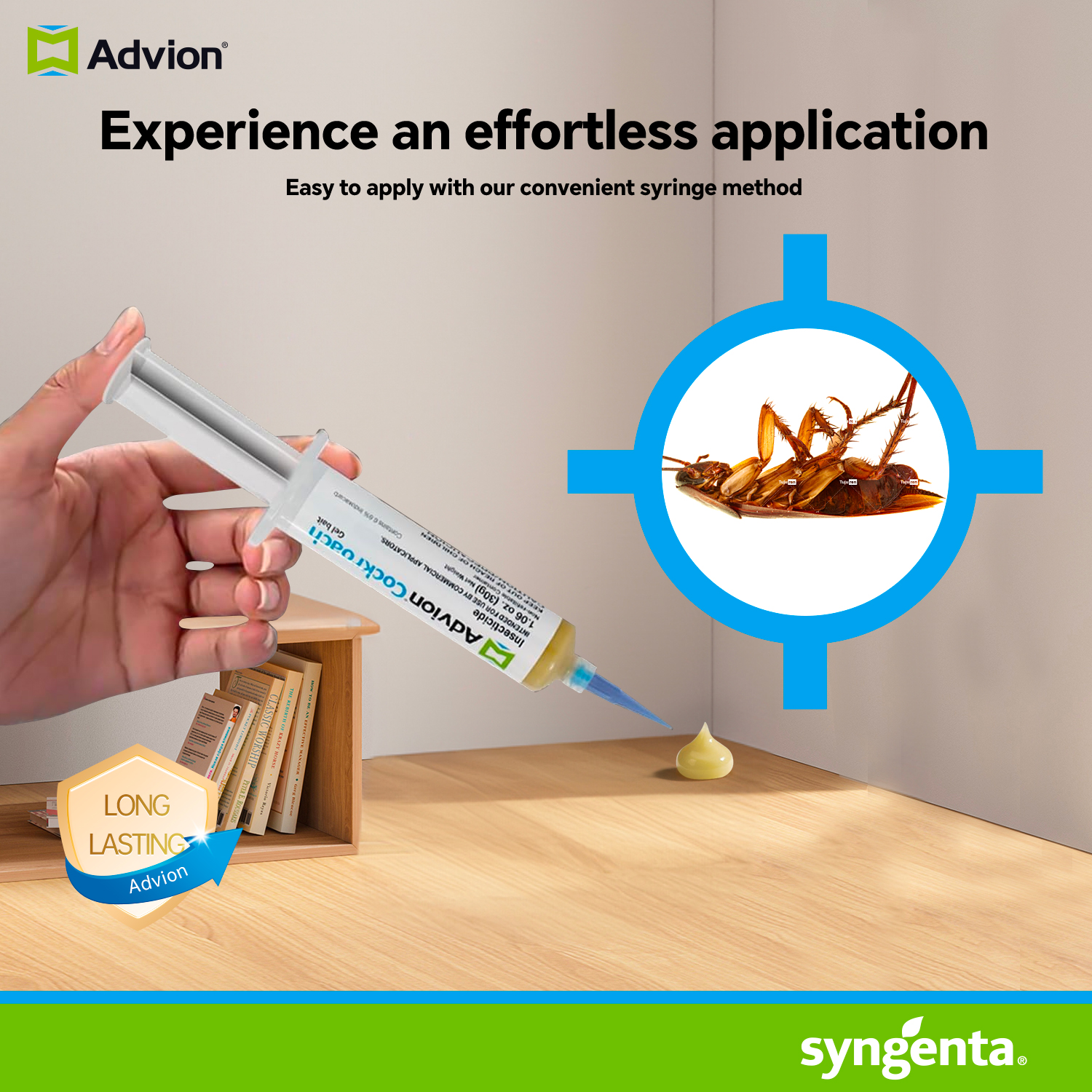 Syngenta Advion Cockroach Gel Bait, 4 Tubes x 30-Grams, 1 Plunger and 4 Tips, can be used in ...