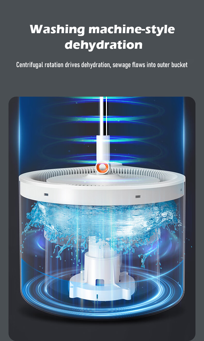 Joybos® Self-Cleaning Spin Mop Bucket Set M16 Plus Microfiber No Hand ...