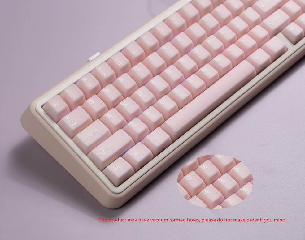 Womier Translucent Pink Jade Keycaps Cherry Profile Double Shot PBT ...