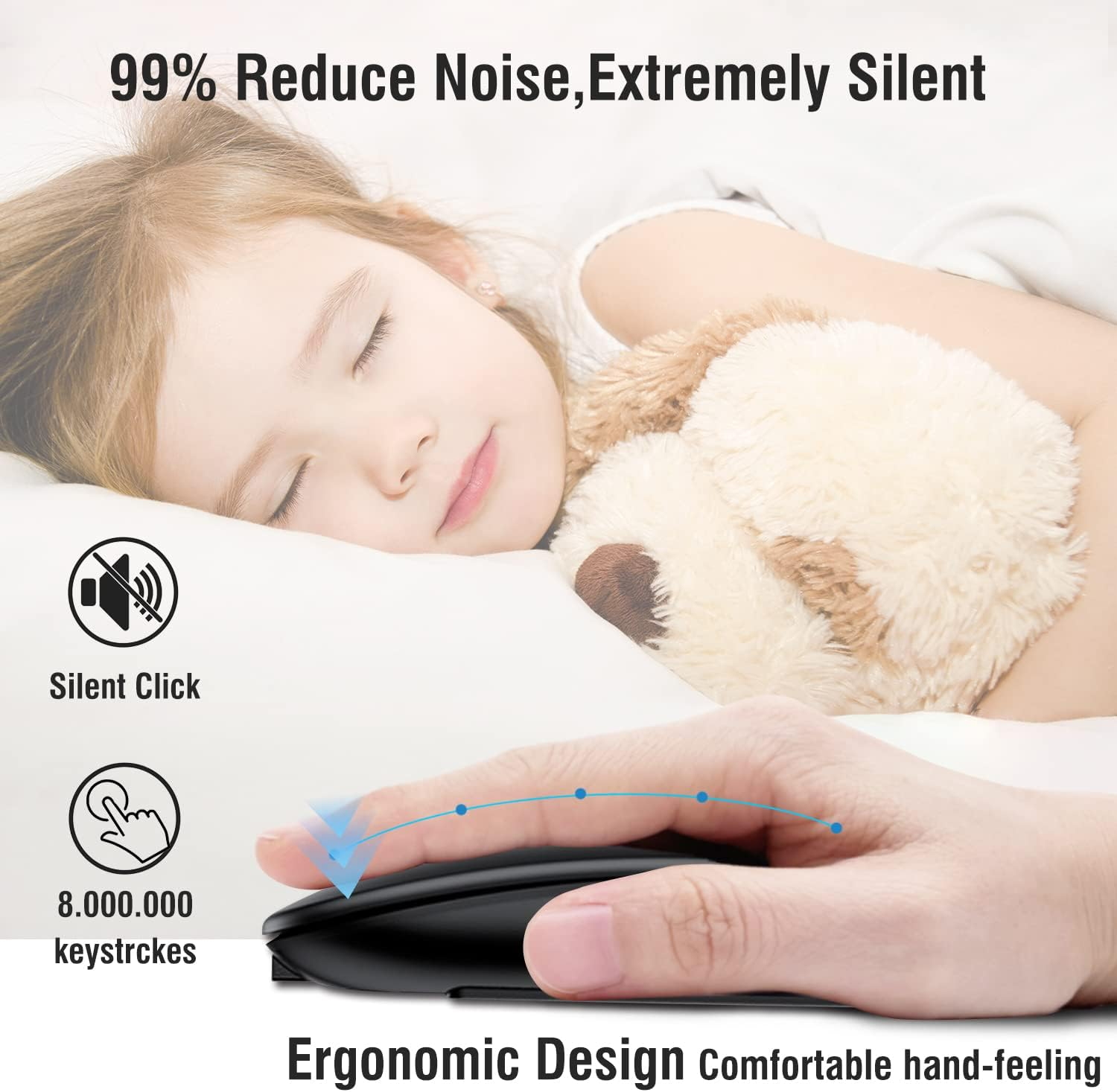 M1P Wireless Mouse Self Charging Bluetooth Silent Rechargeable for ...