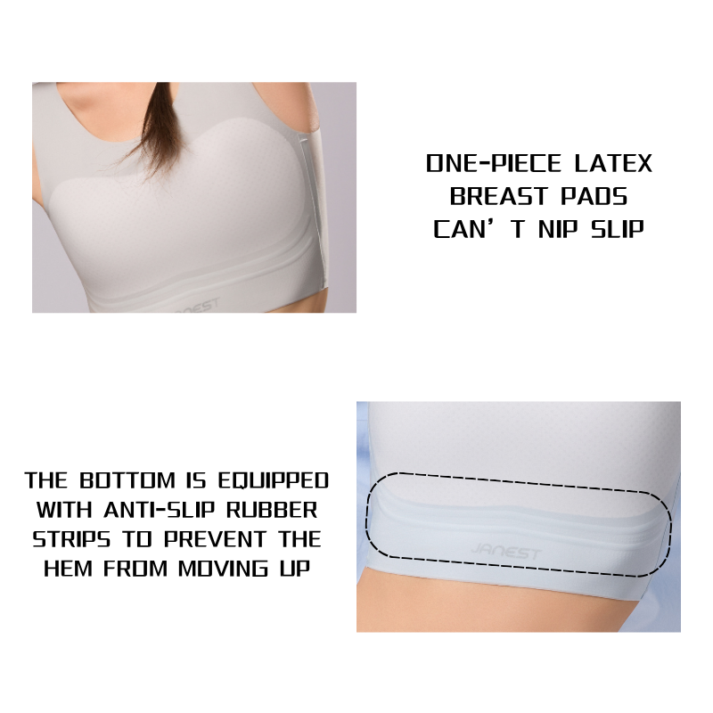 Janest Sport Bra Seamless Bra Versatile Bra Padded Ice Silk Material ...