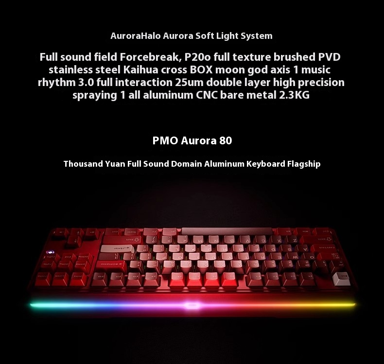 PMO Aurora80 Aluminum Wireless Mechanical Keyboard 75% Hot swappable ...
