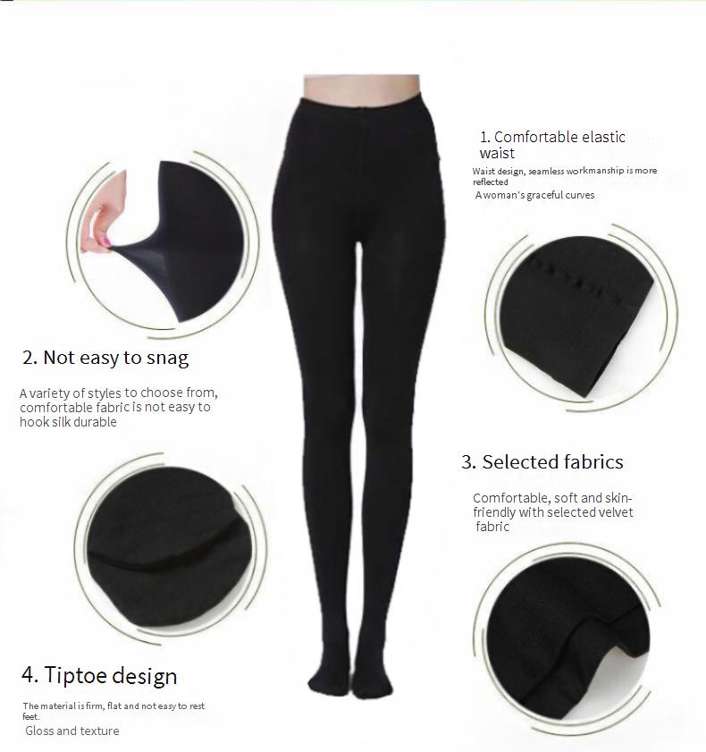 Women's Black Pantyhose - One Size Tights, Anti-Snag & Tummy Control ...