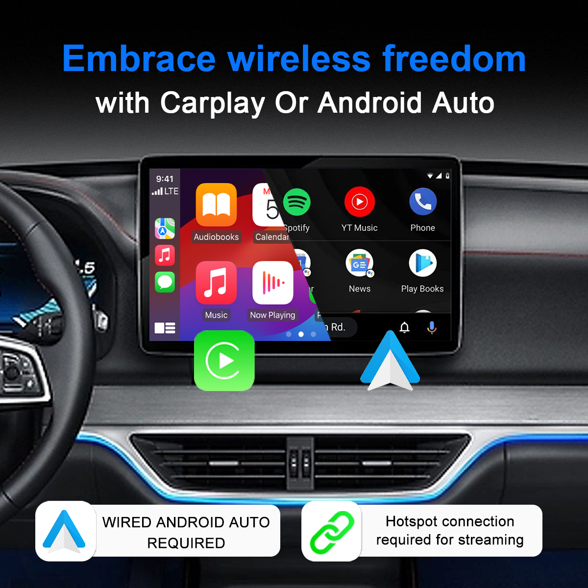 FEINODI Wireless Video CarPlay Dongle Converts factory wired carplay to ...