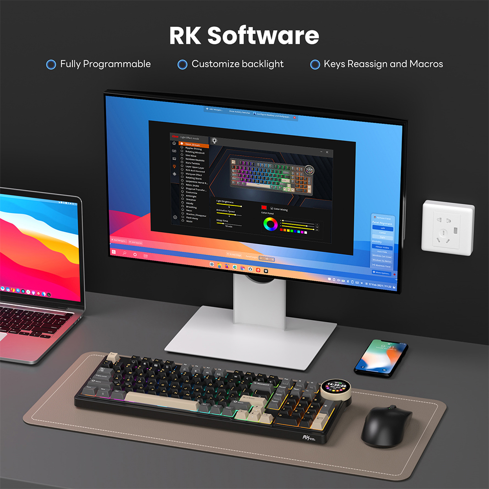 Royal Kludge RK N99 Phantom 98 Key Tri-Mode RGB Wired Bluetooth 2.4G ...