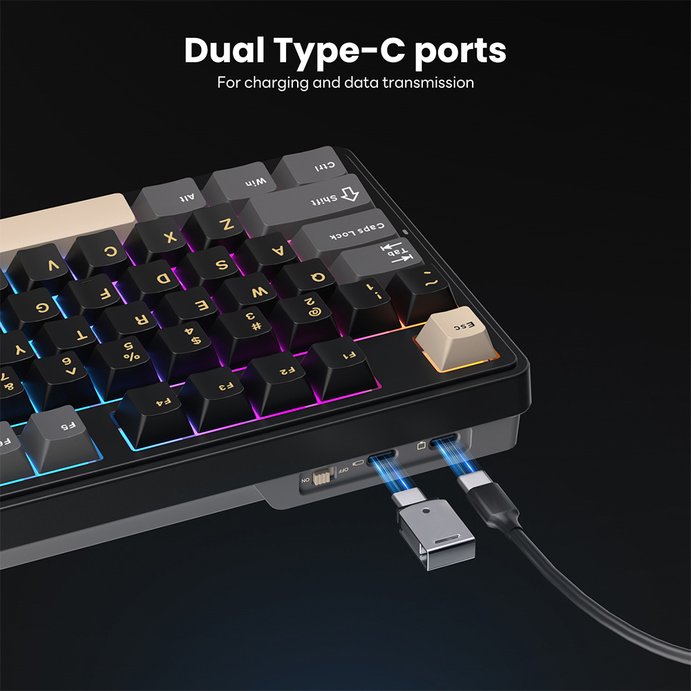 Royal Kludge RK N99 Phantom 98 Key Tri-Mode RGB Wired Bluetooth 2.4G ...