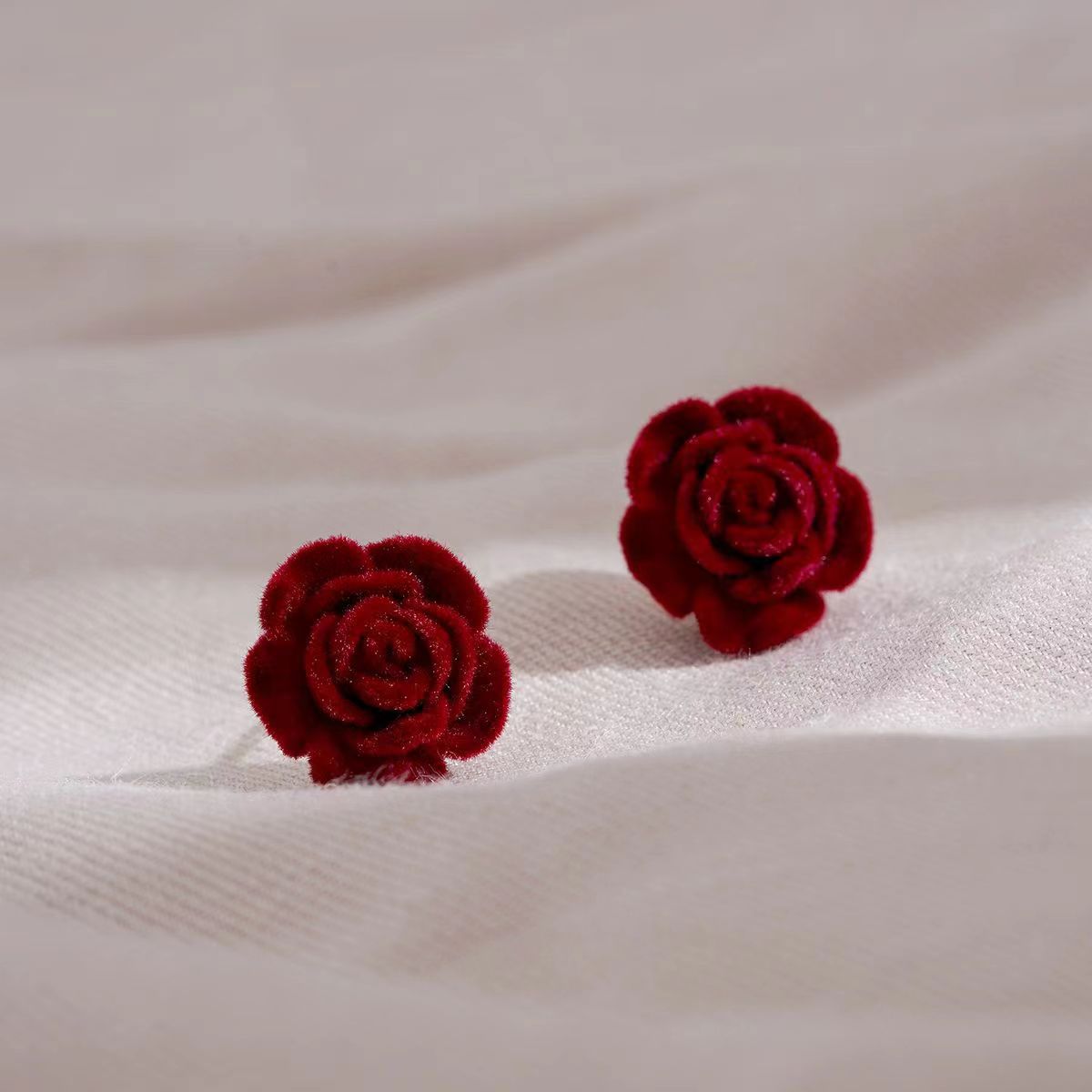 Vintage-Inspired Red Rose Earrings, Minimalist Chic Design for Women ...
