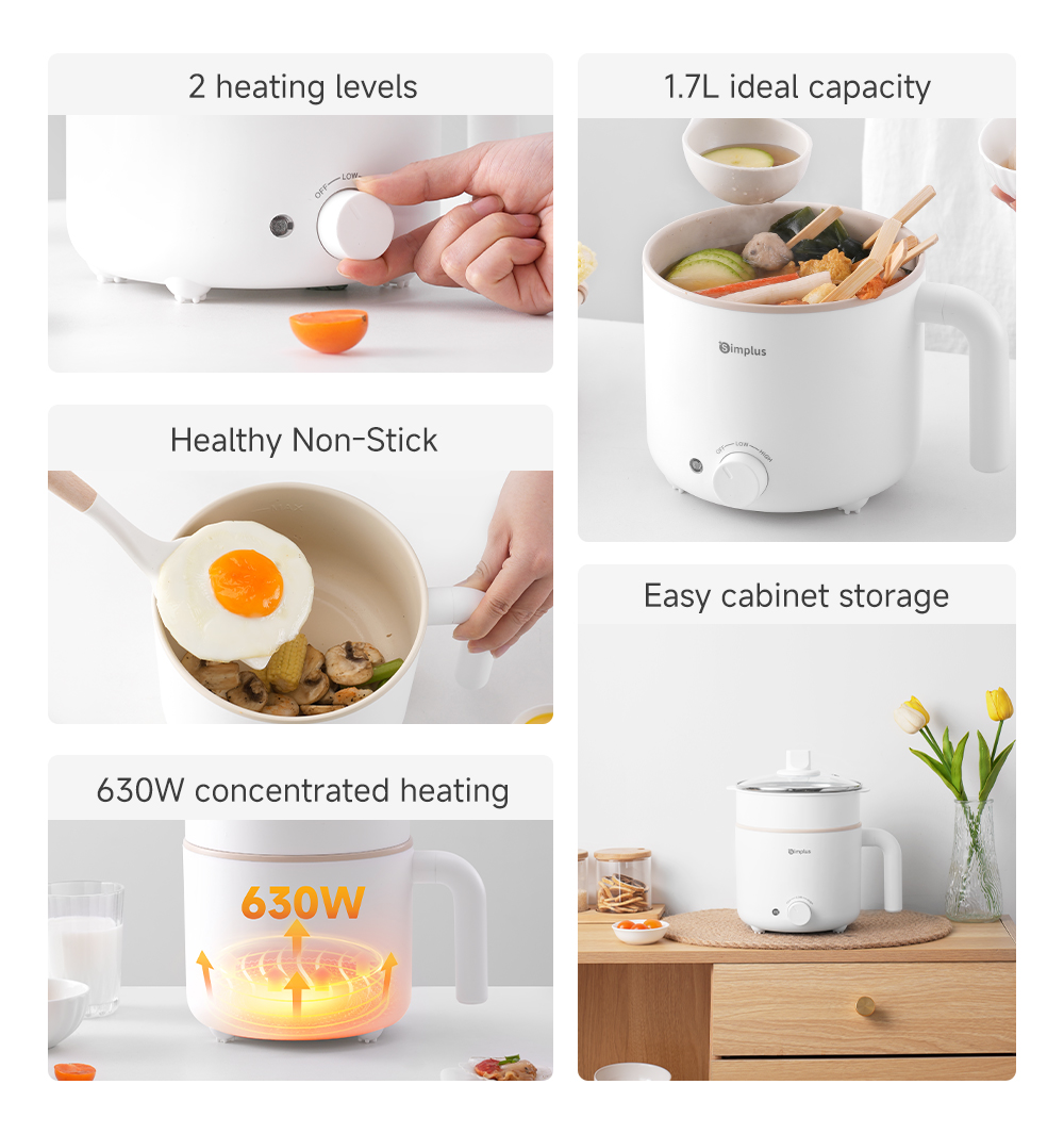 Simplus Removable Multi-Function Electric Hot Pot (4.2L/1400W) DZGH011 ...