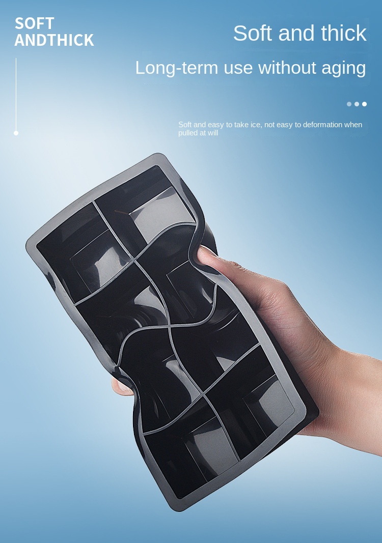 Silicone Ice Tray with Lid, Square Ice Cube Mold, Ice Box for Household ...