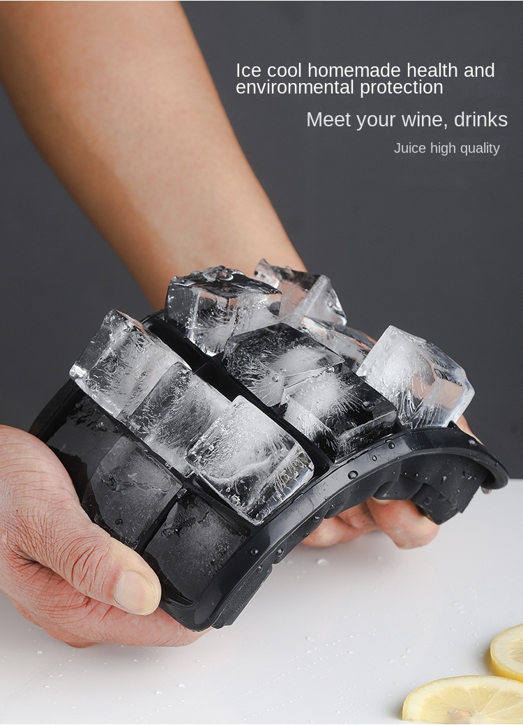 Silicone Ice Tray with Lid, Square Ice Cube Mold, Ice Box for Household ...