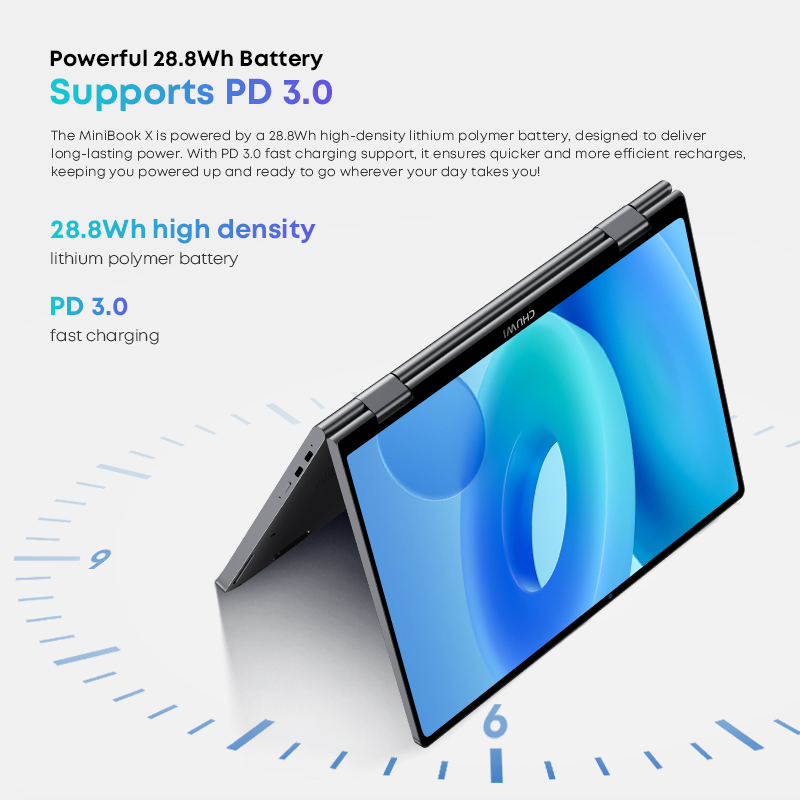 CHUWI MiniBook X Laptop Tablet PC 2 In 1 12GB LPDDR5 512G SSD Intel ...