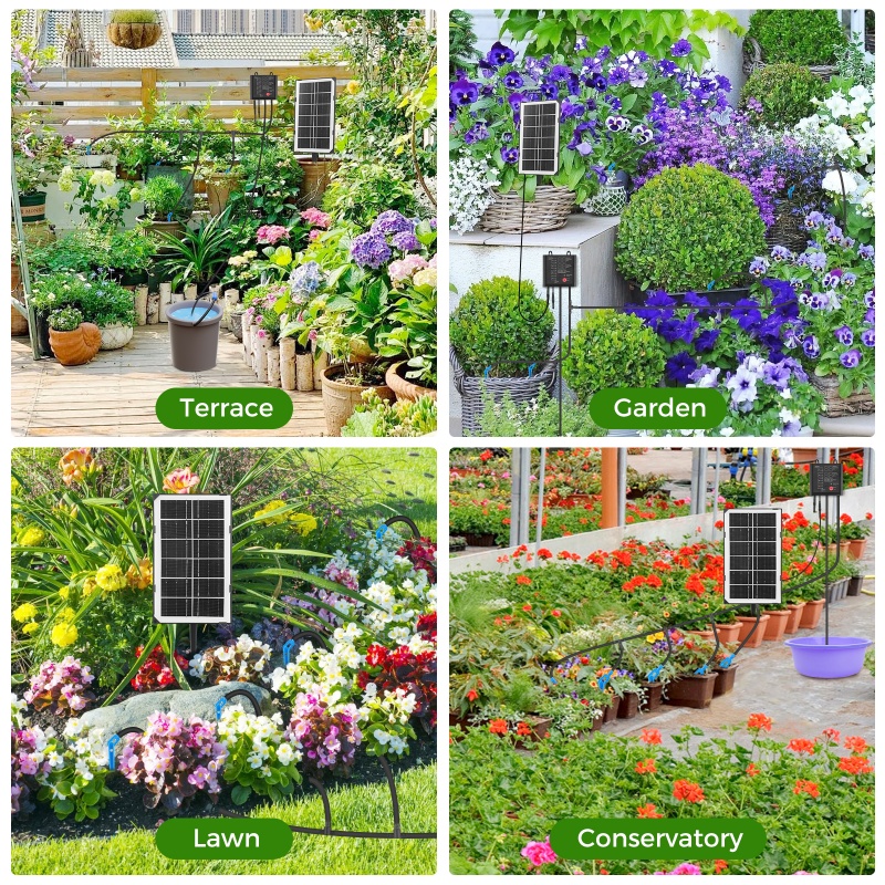 [Local delivery] Solar Irrigation System,Solar Drip Irrigation Kit with ...