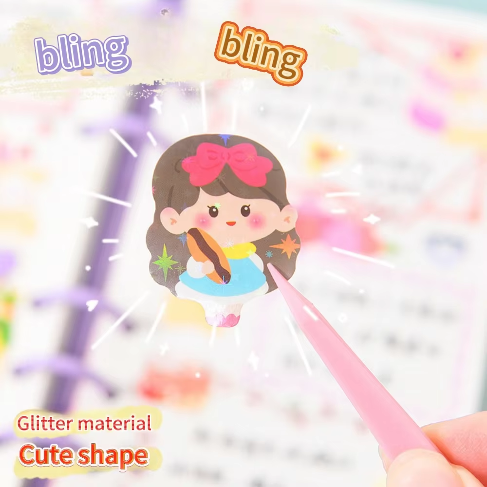 100PCS Set Cute Stickers Kawaii Cartoon Laser Sticker Suitable For Kid ...