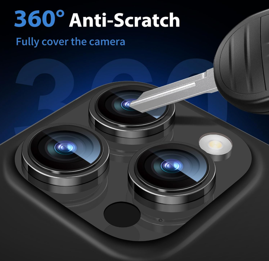 Easy Install Titanium Camera Lens Protector For iPhone 16 15 14 13 12 ...