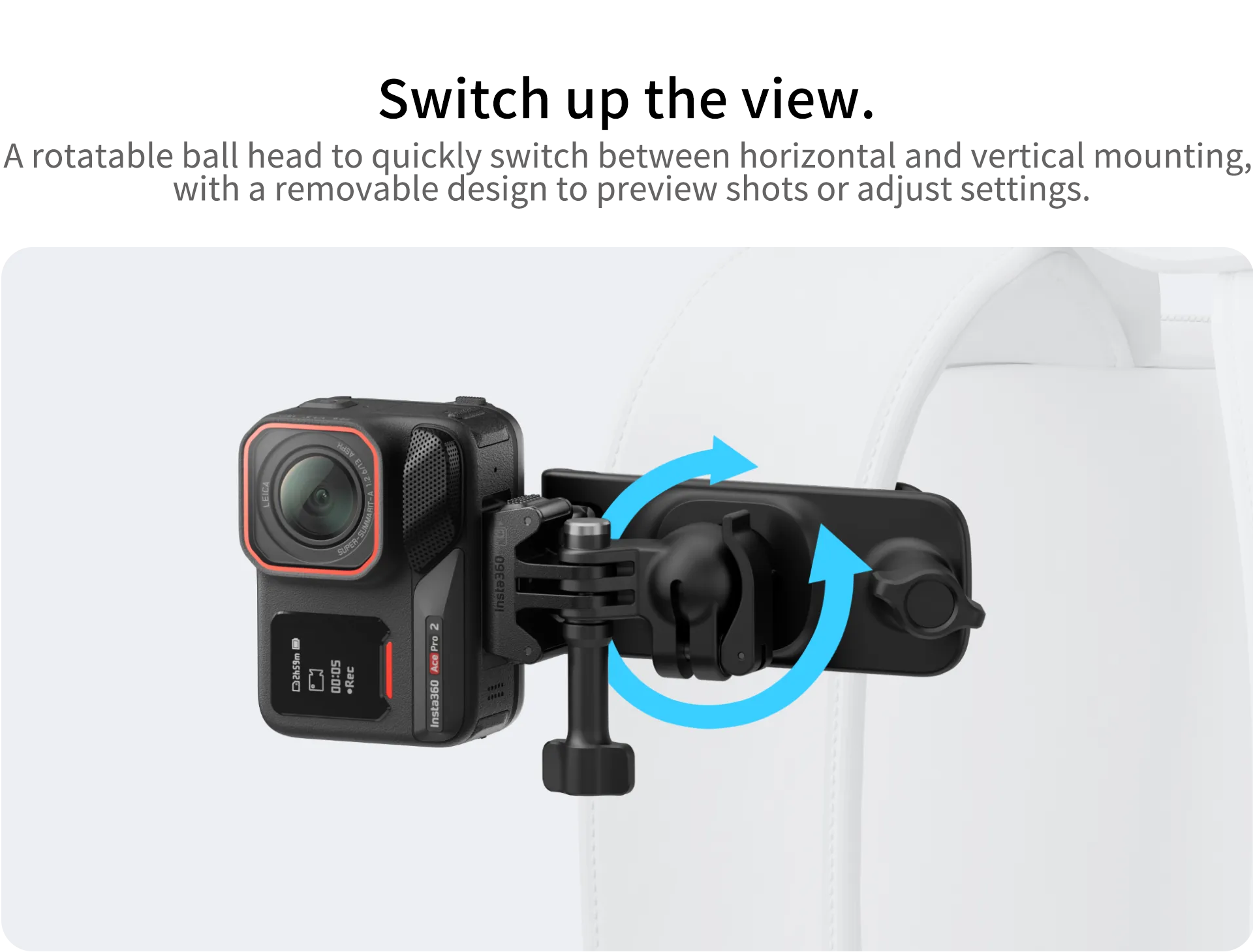 Insta360 Backpack Clip for Insta360 X5 、Ace Pro 2、GO 3S、X4、Ace Pro、Ace ...