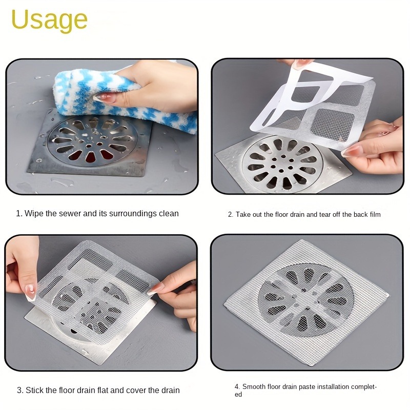 15pcs Bathroom Floor Drain Stickers Kitchen Sink Filter Disposable ...