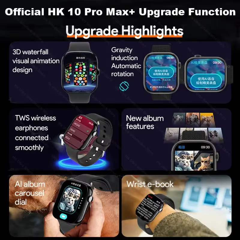 2025 New HK10 Pro Max+( Plus )Smart Watch 4GB Men AMOLED AI Music AOD ...