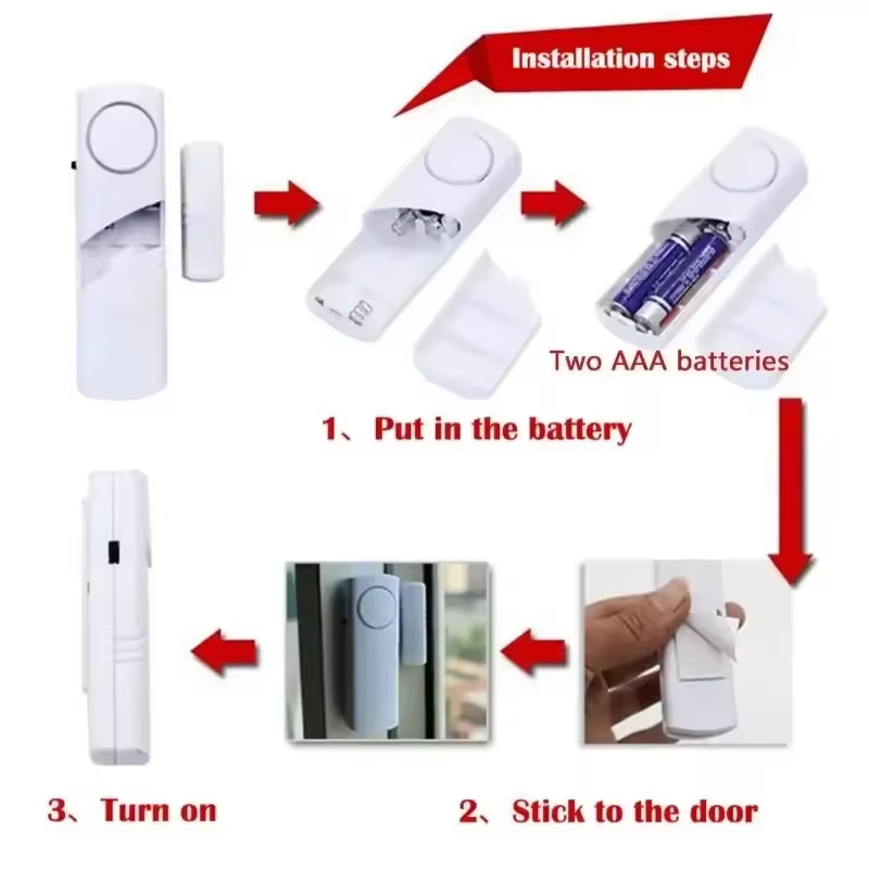 Wireless Door Window Magnetic Sensor Alarm Detectors Home Security ...