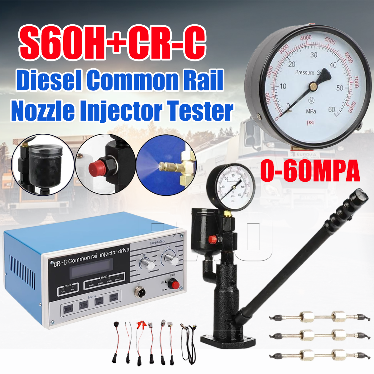 S60H injector tester diesel injector tester CR-C Diesel Fuel Injector ...