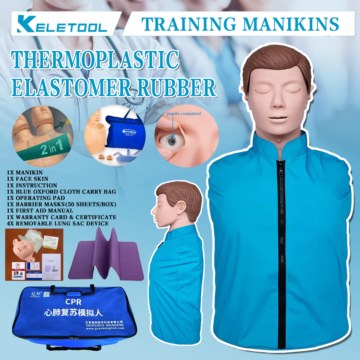 𝗛𝗮𝗹𝗳 𝗕𝗼𝗱𝘆 𝗔𝗱𝘂𝗹𝘁 𝗖𝗣𝗥 𝗠𝗮𝗻𝗶𝗸𝗶𝗻 Manikin AED First Aid Professional adult ...