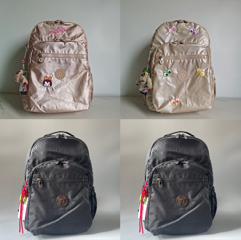 Kipling Classic Black Co-Branded Series Backpack/Large Backpack/Unisex ...