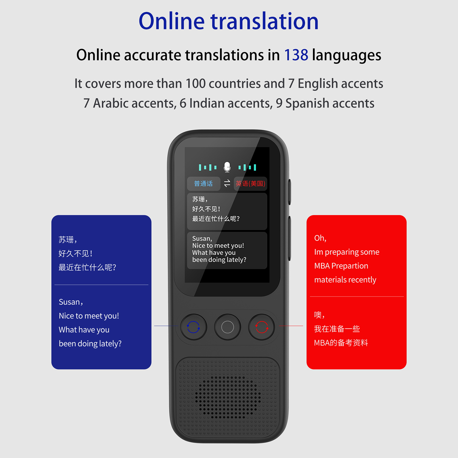 Portable Language Translator Device AI Translator with 138 Languages ...
