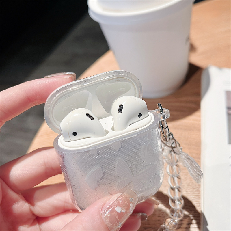 Luxury White Butterfly Design AirPods Case Compatible with AirPod 2 ...