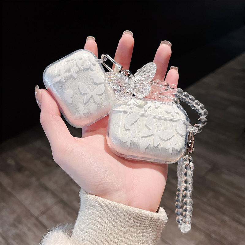 Luxury White Butterfly Design AirPods Case Compatible with AirPod 2 ...