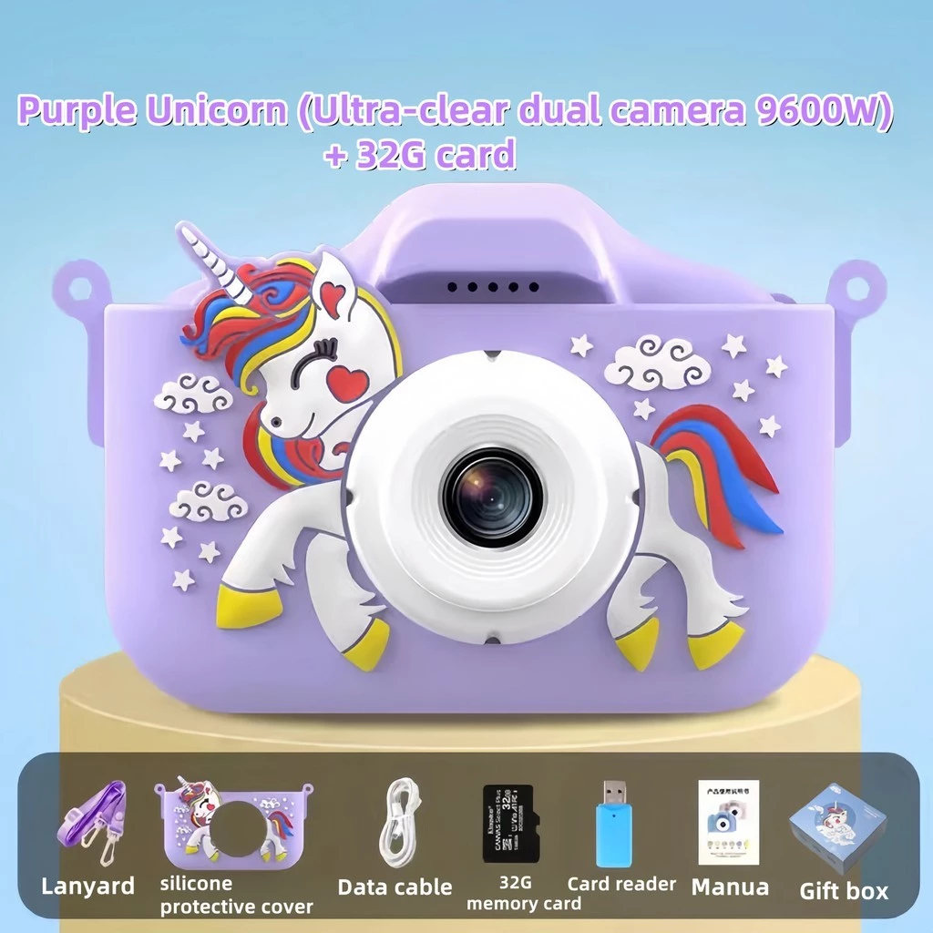 Kids HD Mini Camera Unicorn Camera kamera budak Camcorder Video Child ...