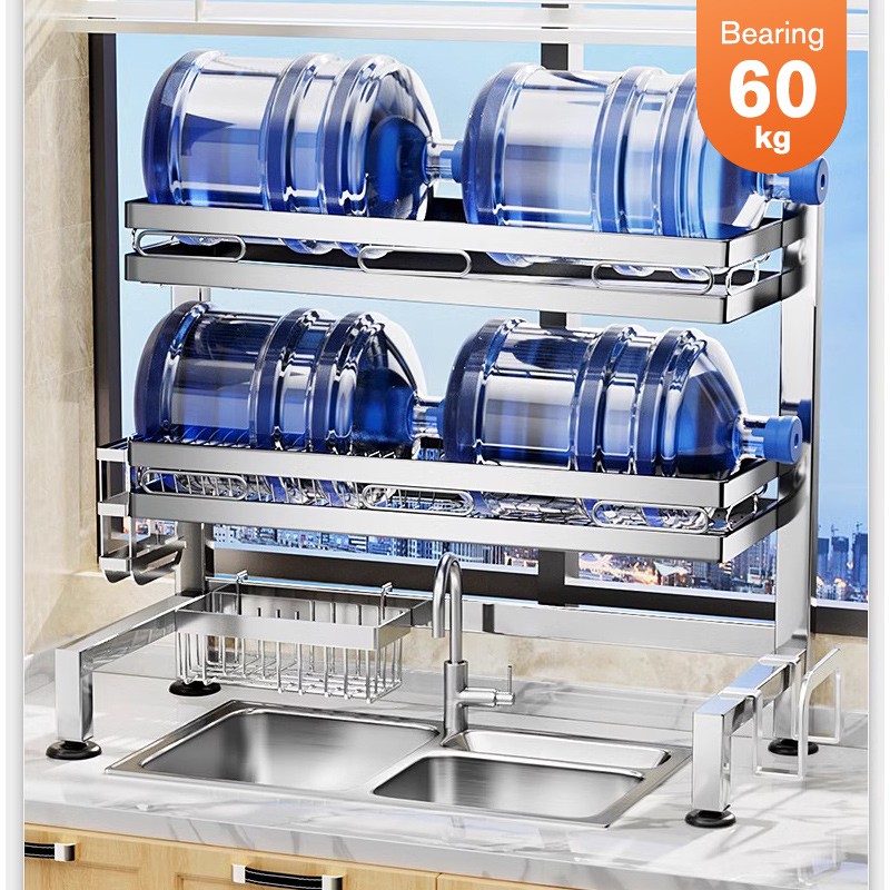 SimpleJoy 304 Stainless Steel Kitchen Sink Rack 1/2 Layers Over Sink ...