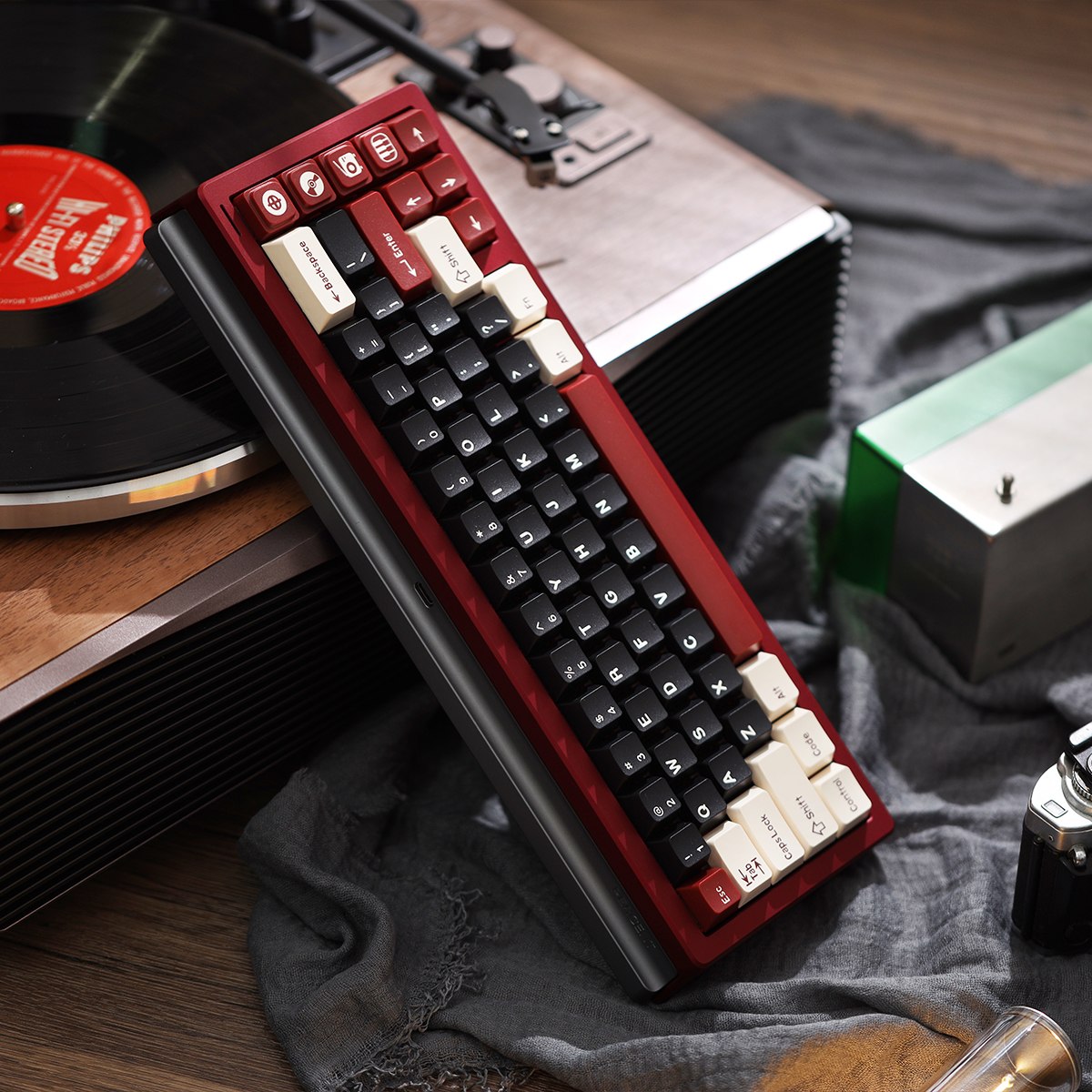 Taptempo Rome Keycap Black PBT Double shot cherry profile keycaps set ...