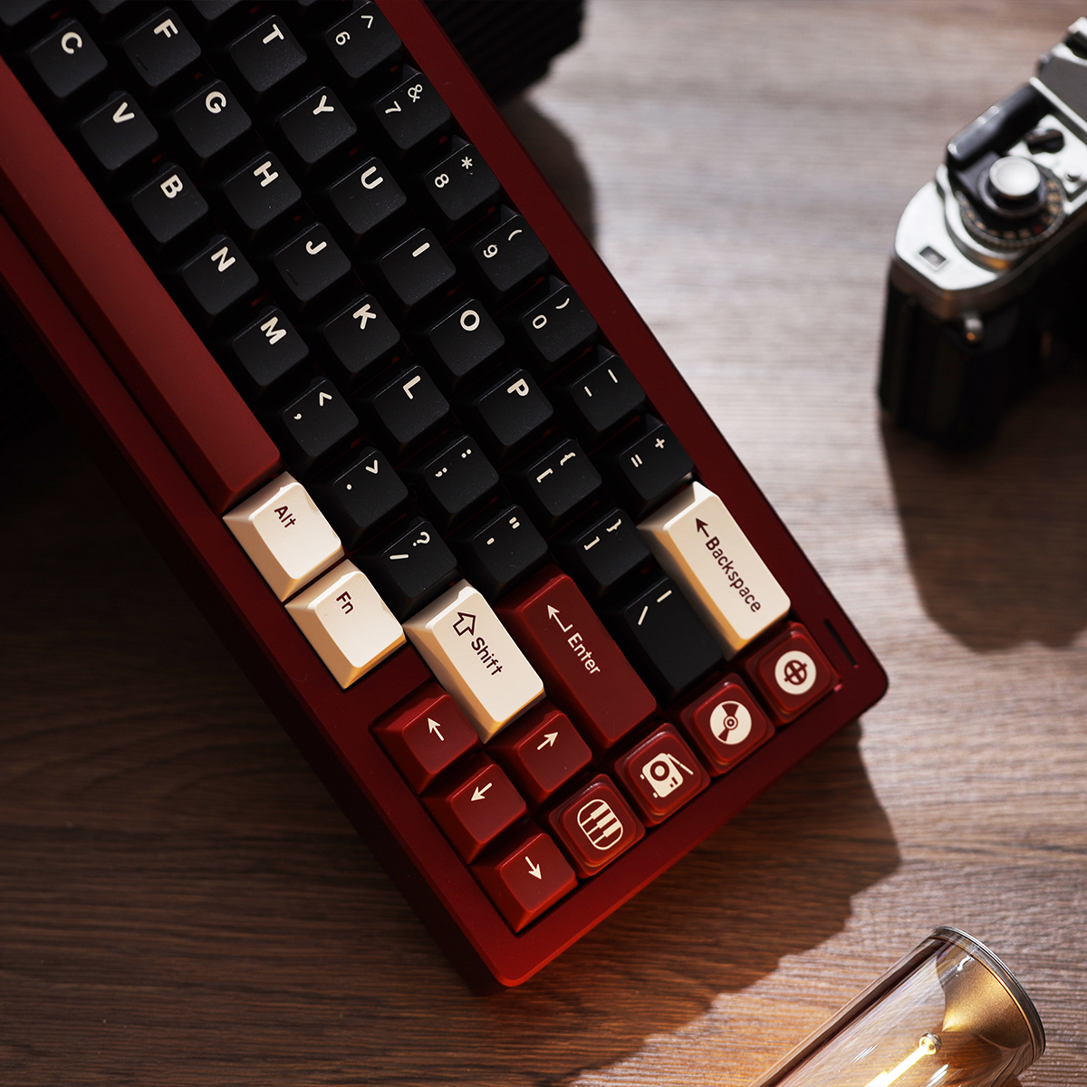 Taptempo Rome Keycap Black PBT Double shot cherry profile keycaps set ...
