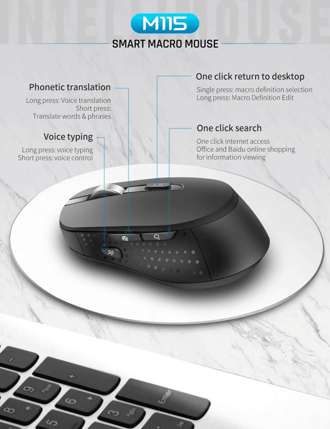 Acer M115 AI Wireless Mouse with Translation for PC Laptop Ergonomic ...